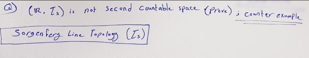 Solved Q) (R,τs) is not second countable space (prove); | Chegg.com