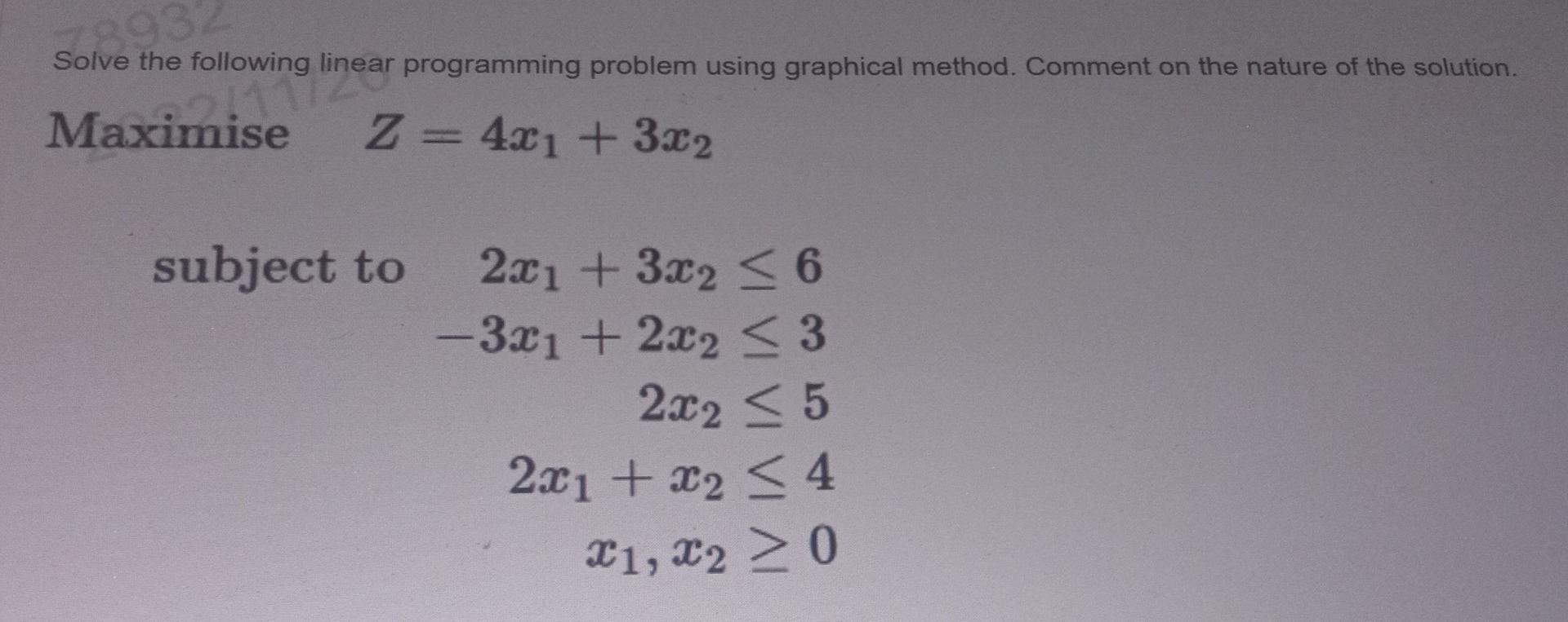 Solved Solve The Following Linear Programming Problem Using 4564
