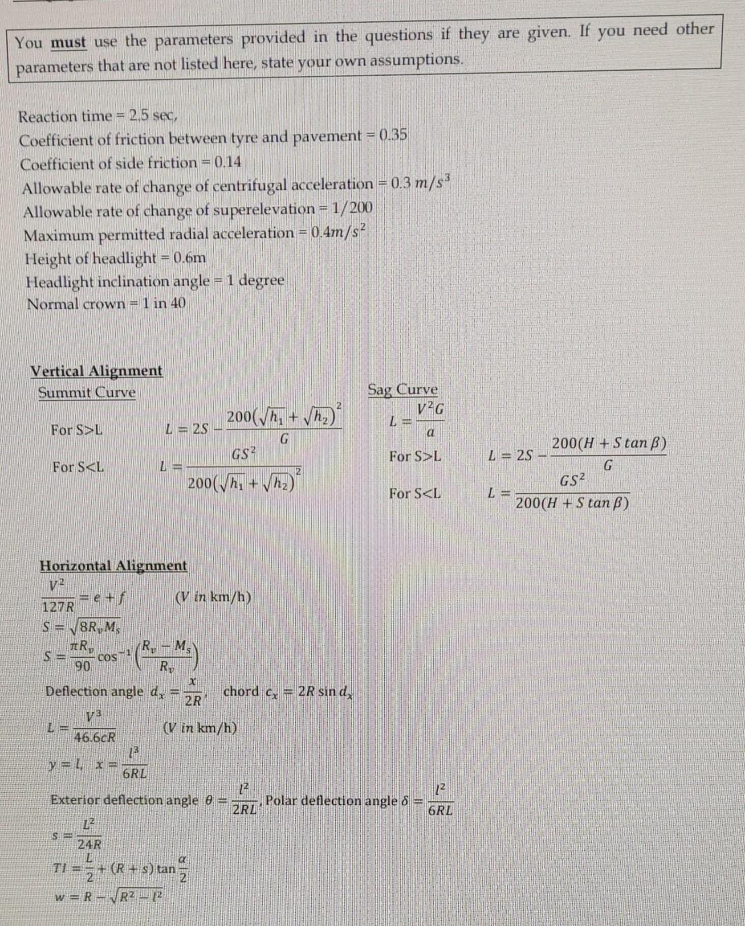 Solved Parts(a) and (b) refer to a horizontal curve design | Chegg.com