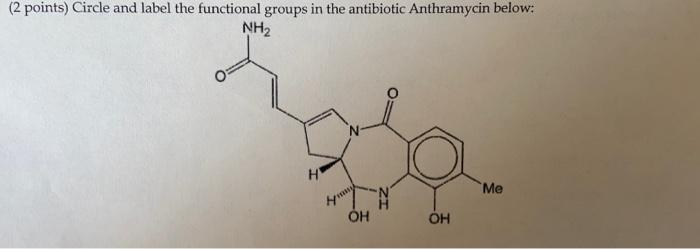 Solved ( 2 points) Circle and label the functional groups in | Chegg.com