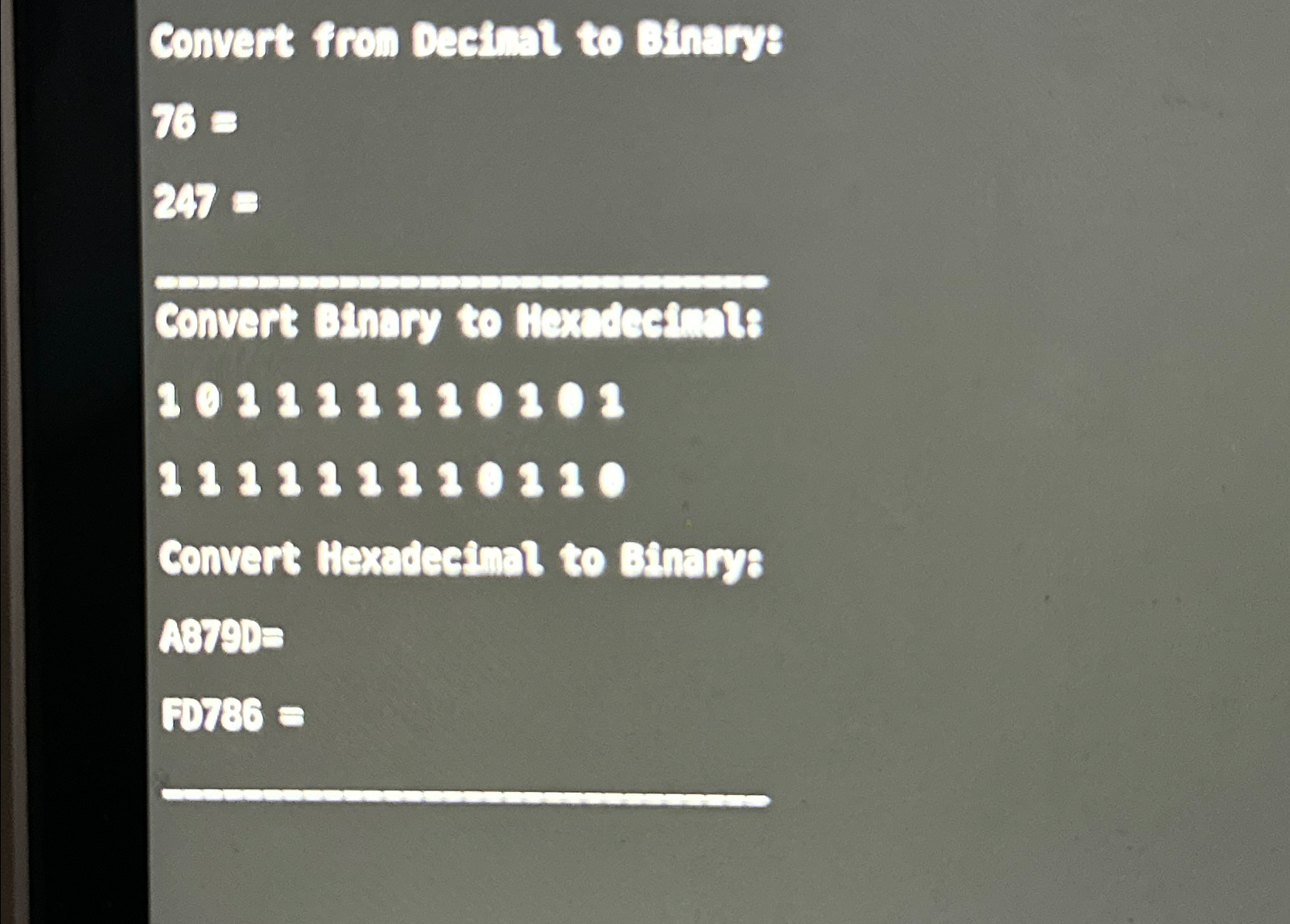 Solved Please solve these binary calculations with workings | Chegg.com