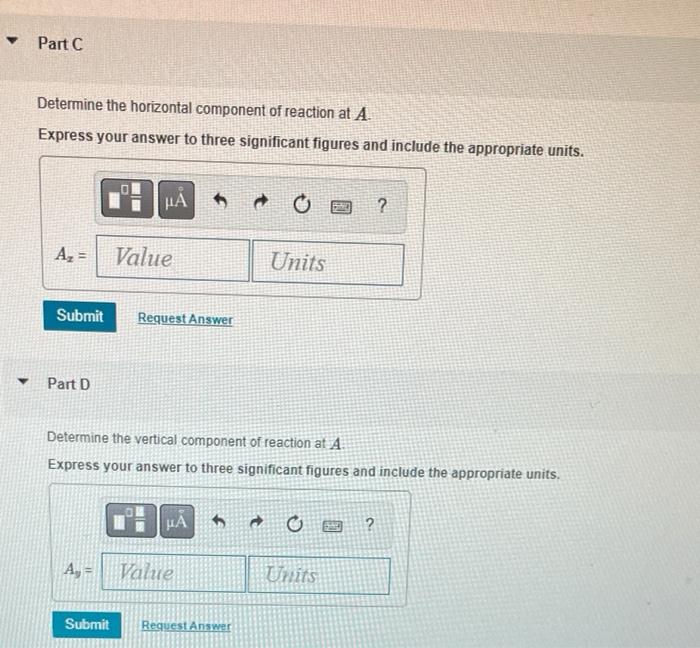 Solved Determine the components of reaction at A and B. Take | Chegg.com