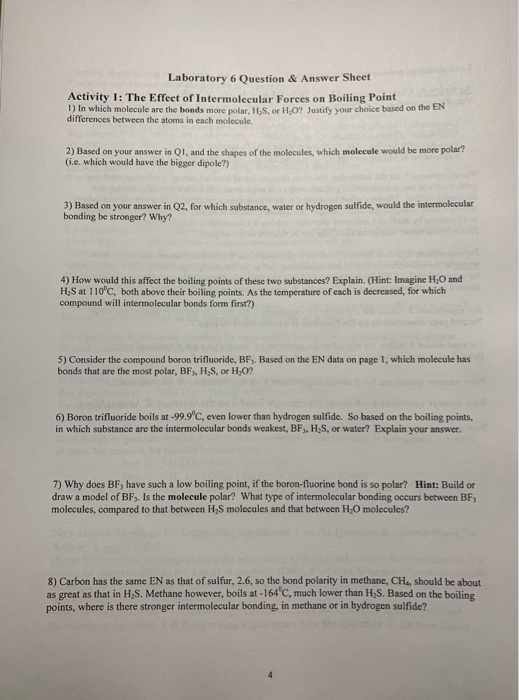 Solved Laboratory 6 Question & Answer Sheet Activity 1: The | Chegg.com