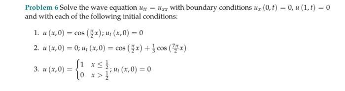 Solved Problem 6 Solve The Wave Equation Utt Uxx With