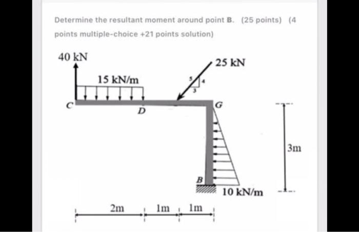 Solved Determine the resultant moment around point B. (25 | Chegg.com Solved Determine the resultant moment around point B. (25 | Chegg.com