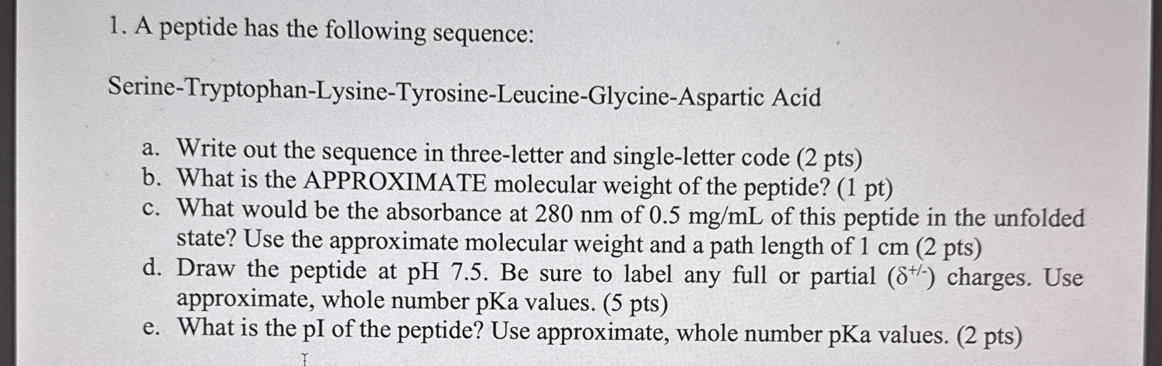 Solved A peptide has the following | Chegg.com
