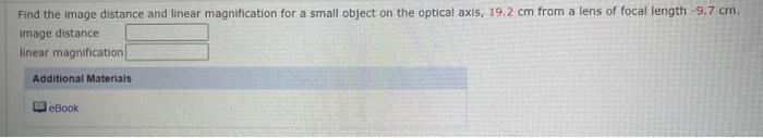 Solved Find the image distance and linear magnification for | Chegg.com