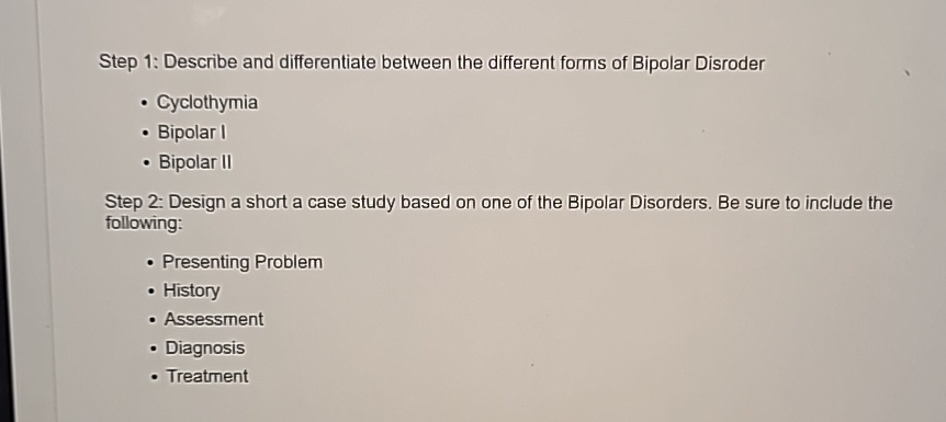 Solved Step 1: Describe and differentiate between the | Chegg.com