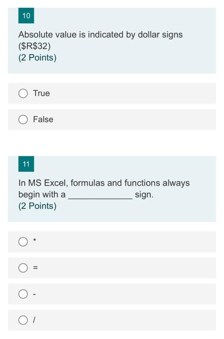 Solved 10 Absolute value is indicated by dollar signs | Chegg.com