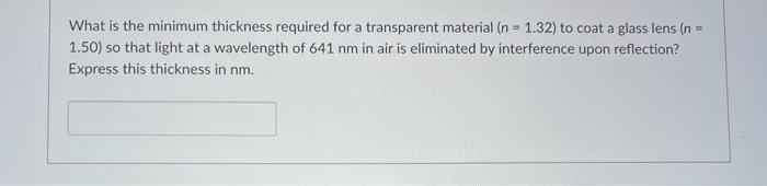 Solved What is the minimum thickness required for a | Chegg.com