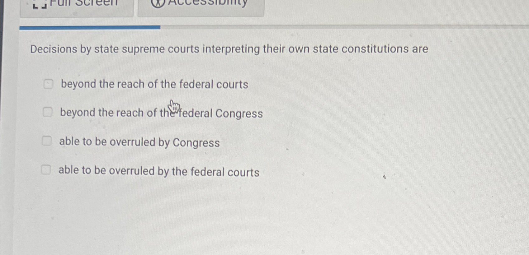Solved Decisions by state supreme courts interpreting their | Chegg.com
