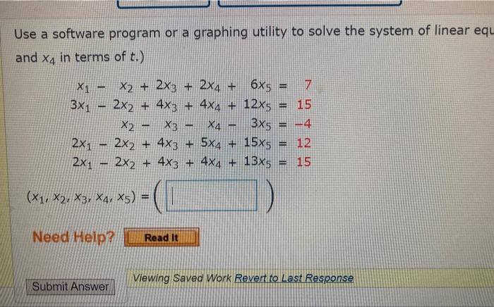 Solved Use a software program or a graphing utility to solve | Chegg.com