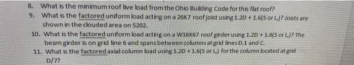 [Solved]: 8. What is the minimum roof live load from the Oh