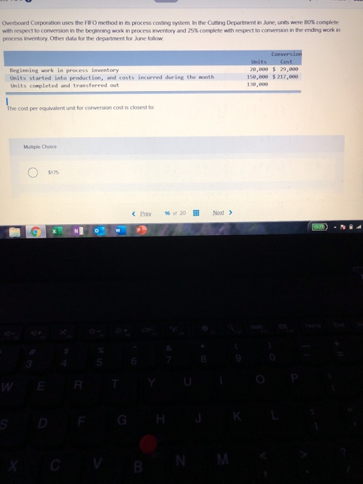 Solved Overboard Corporation uses the FIFO method in its | Chegg.com