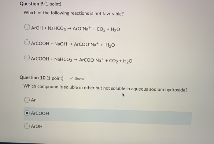 Solved Question 9 (1 point) Which of the following reactions | Chegg.com Solved Question 9 (1 point) Which of the following reactions | Chegg.com