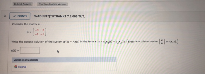 Solved Submit Answer Practice Another Version - 1 POINTS | Chegg.com