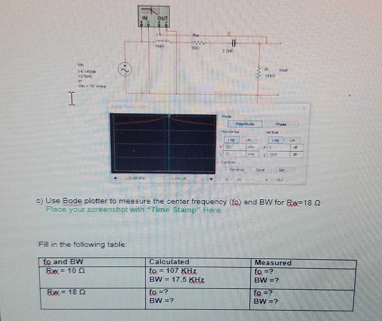 Solved c) Use Eode plotter to measure the center frequency | Chegg.com