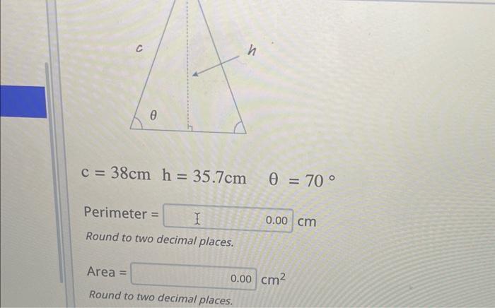 Solved Calculate the perimeter and the area of the following | Chegg.com