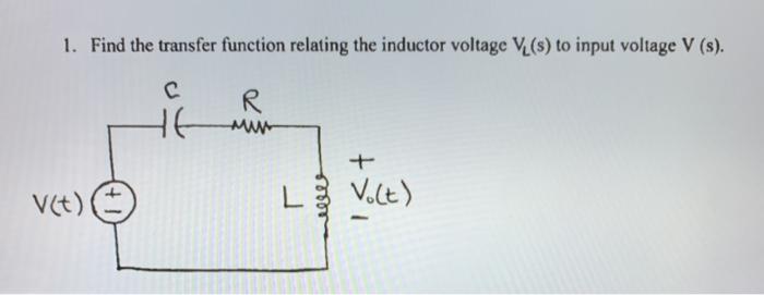 Solved 1. Find the transfer function relating the inductor | Chegg.com