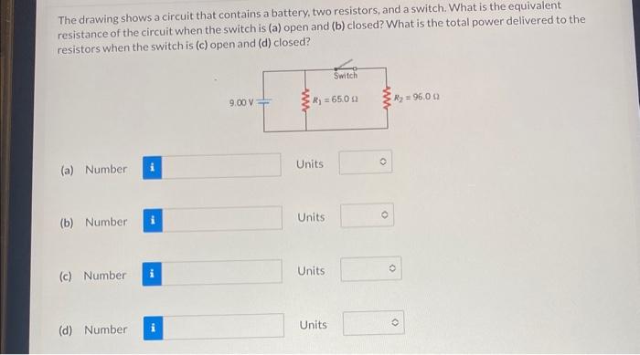 Solved The drawing shows a circuit that contains a battery, | Chegg.com