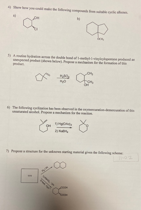 Solved 2) Propose mechanisms consistent with the following | Chegg.com