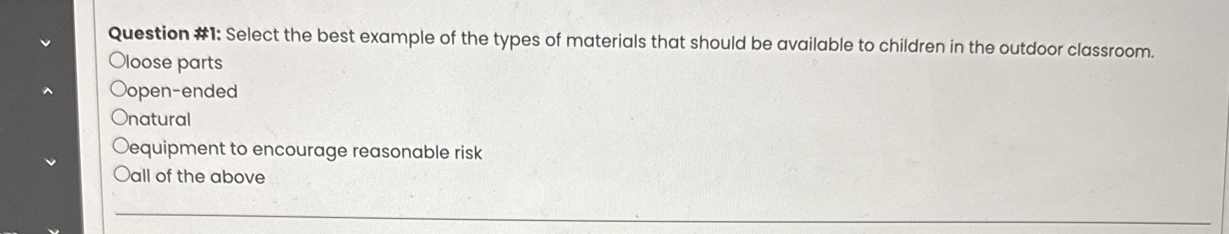 Solved Question #1: Select the best example of the types of | Chegg.com