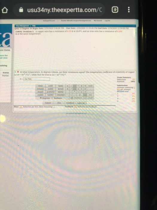 Solved O usu34ny.theexpertta.com/ At what temperature in | Chegg.com