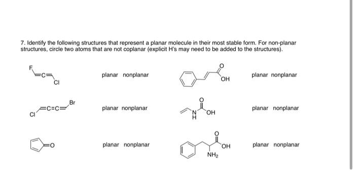 Solved 7. Identify the following structures that represent a | Chegg.com