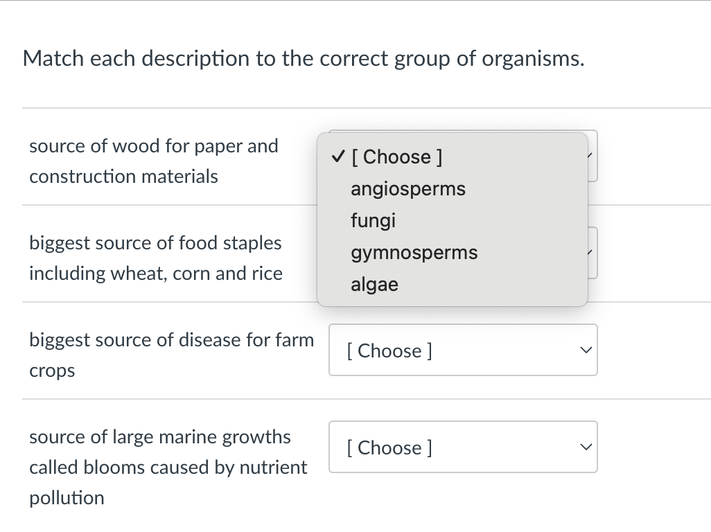 Solved Match each description to the correct group of | Chegg.com