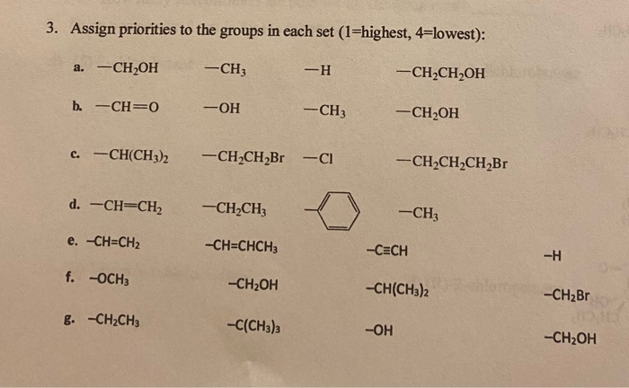 Solved 3. Assign priorities to the groups in each set | Chegg.com