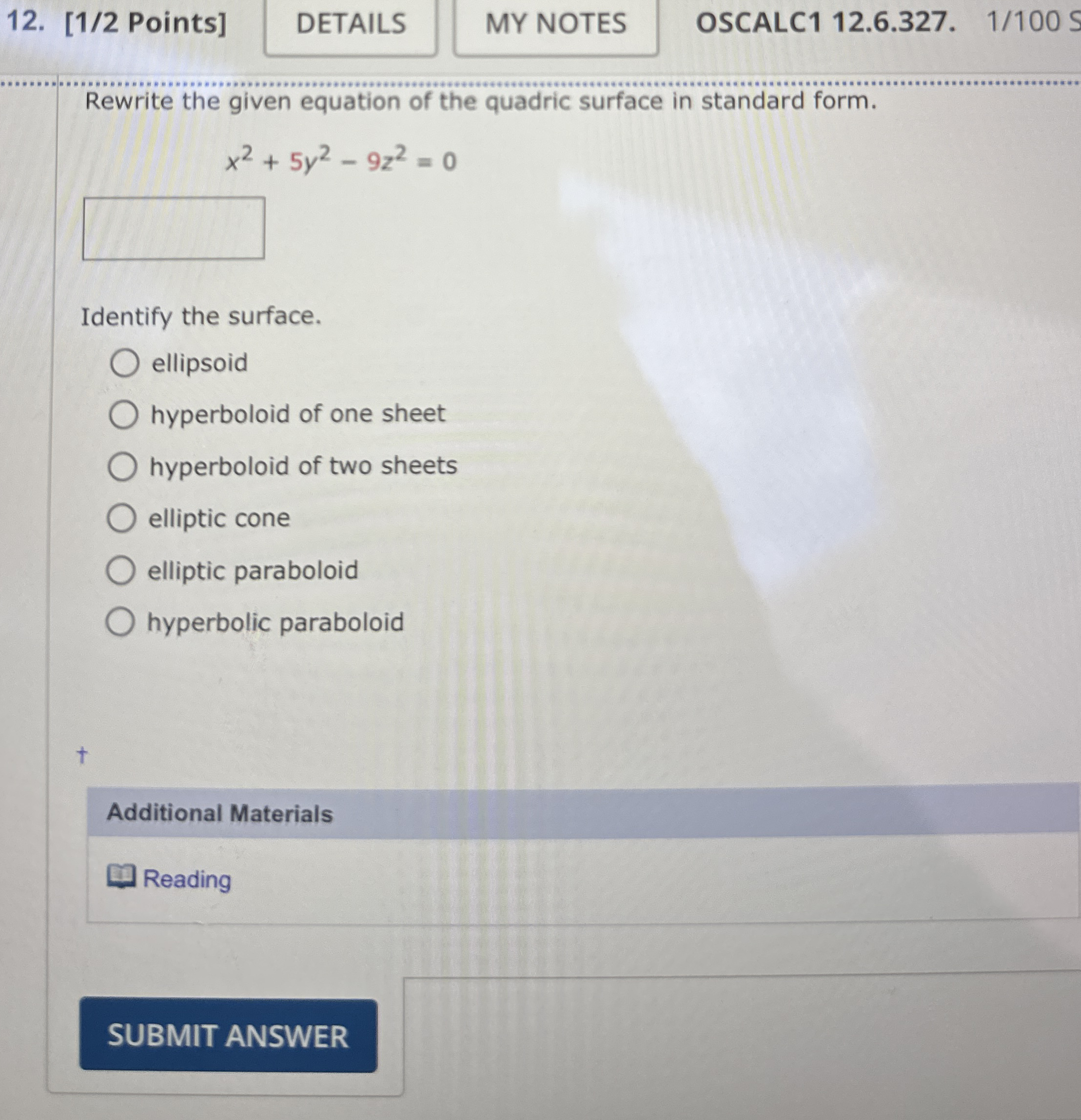 Solved [1/2 ﻿Points]OSCALC1 12.6.327. 1100SRewrite the given | Chegg.com