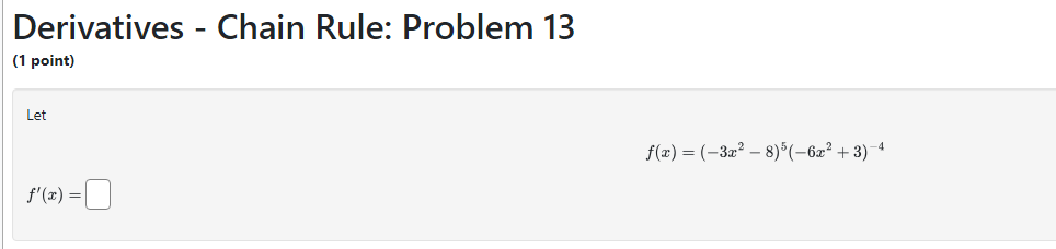 Solved Derivatives - ﻿Chain Rule: Problem 13(1 | Chegg.com