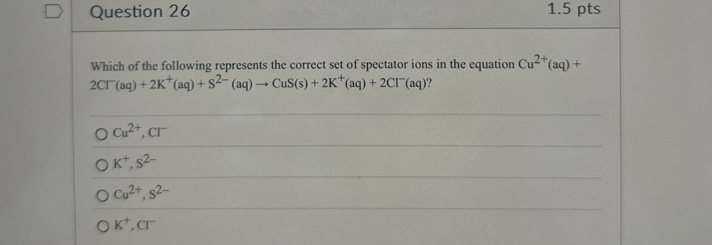 Solved Question 261.5 ﻿ptsWhich of the following represents | Chegg.com