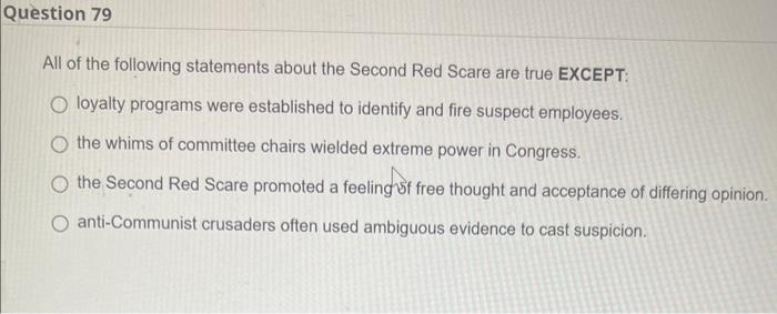 All of the following statements about the Second Red | Chegg.com