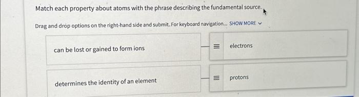 Solved Match each property about atoms with the phrase | Chegg.com