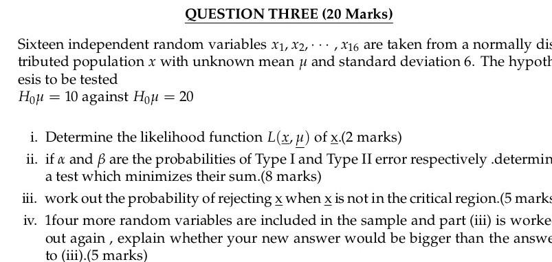 Solved Sixteen independent random variables x1,x2,⋯,x16 are | Chegg.com