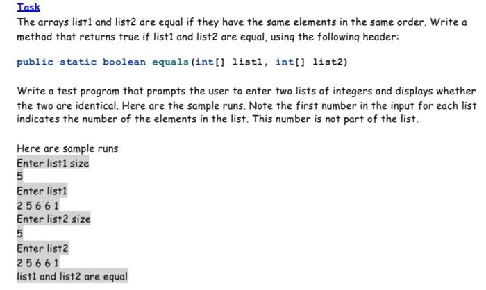 Solved java language in clear style topic is arraystry the | Chegg.com