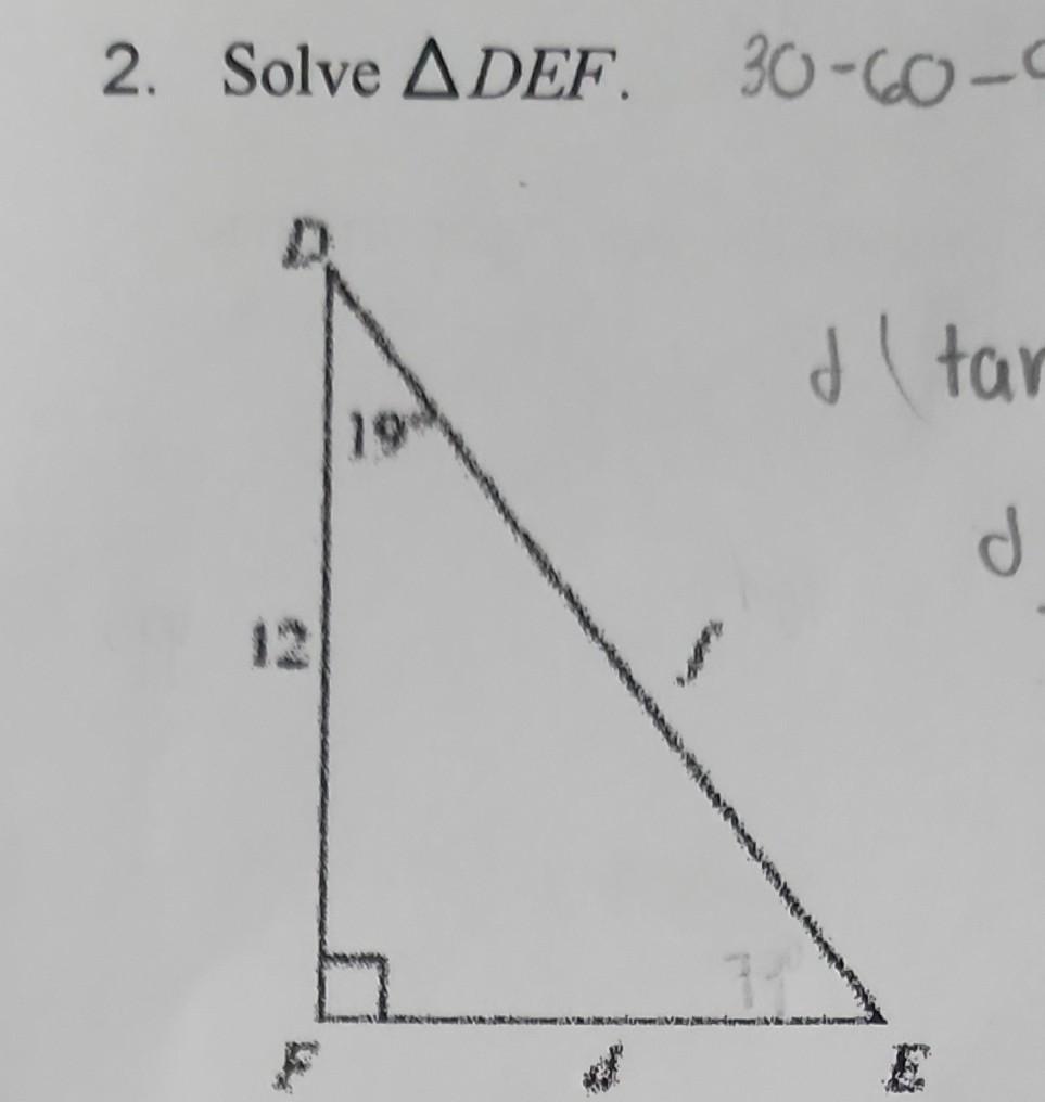 Solved 2. Solve DEF. 30−60− | Chegg.com