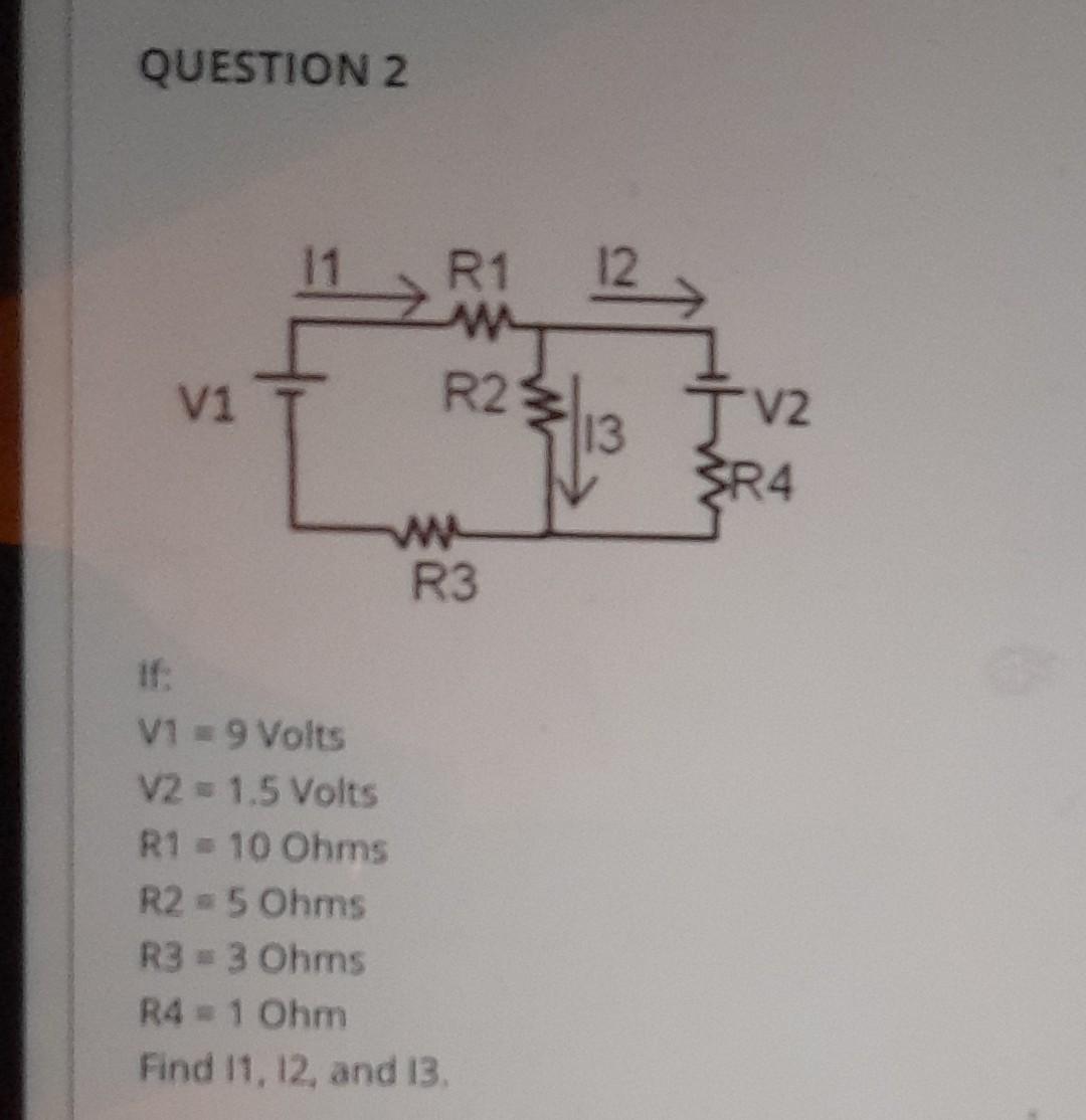 Solved 12. V2 V1 V2 13 13 R3 IN R3 HM 3 R1 R2 R1 R2 hu w R4 | Chegg.com
