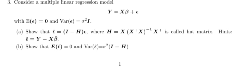 Solved Consider a multiple linear regression | Chegg.com