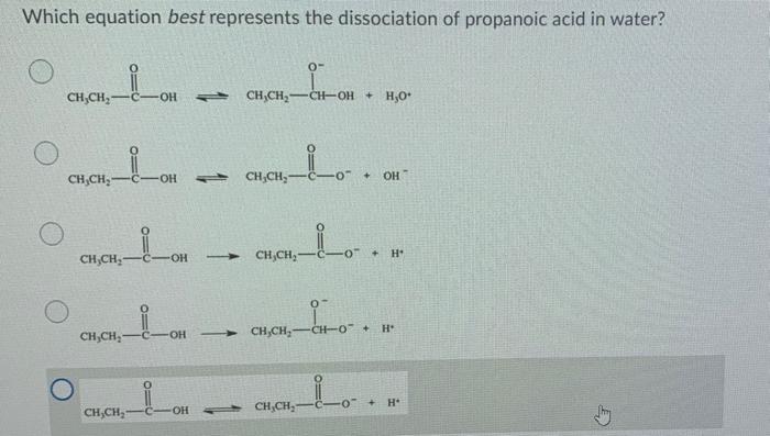 Solved Which equation best represents the dissociation of | Chegg.com