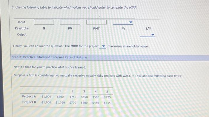Solved 1. Modified internal rate of return (Calculator | Chegg.com