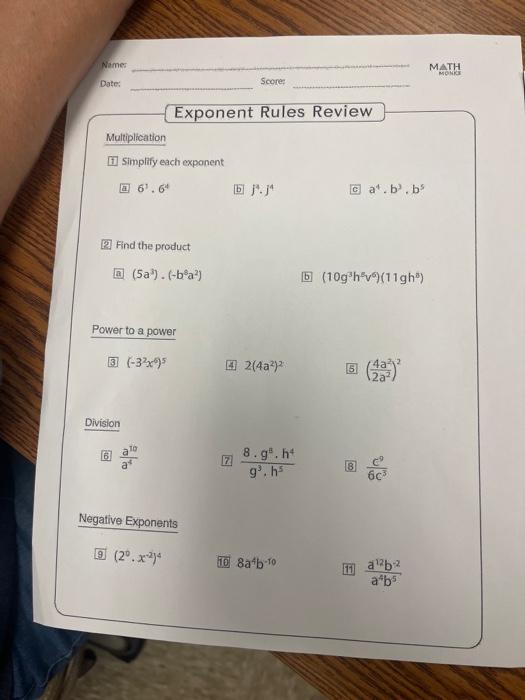 Solved Multiplication [1] Simplify each exponent []ㅡ 61⋅64 | Chegg.com