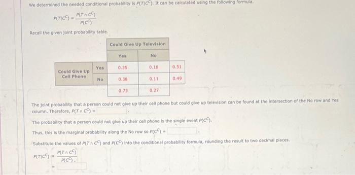 Solved P(πC9)=P(CC)P(taCC) pecall the given joint | Chegg.com