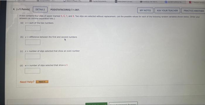 Solved State whether each of the foliowing random variables | Chegg.com