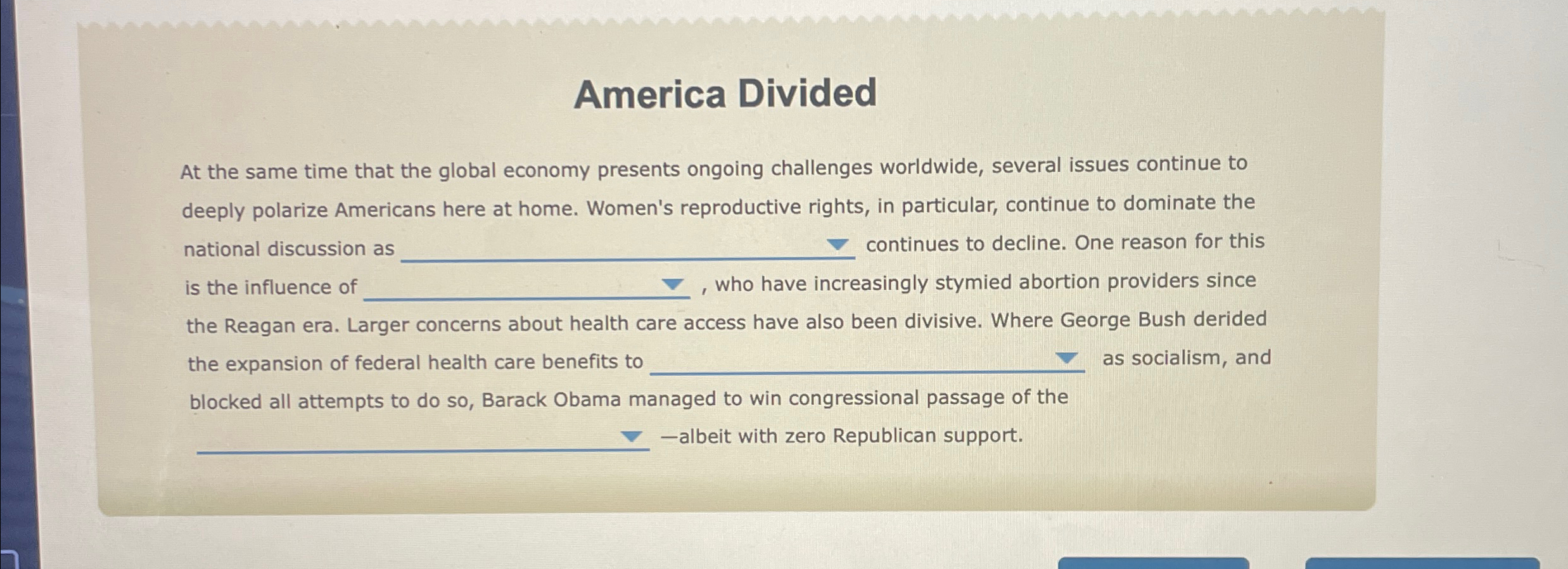 Solved America DividedAt the same time that the global | Chegg.com