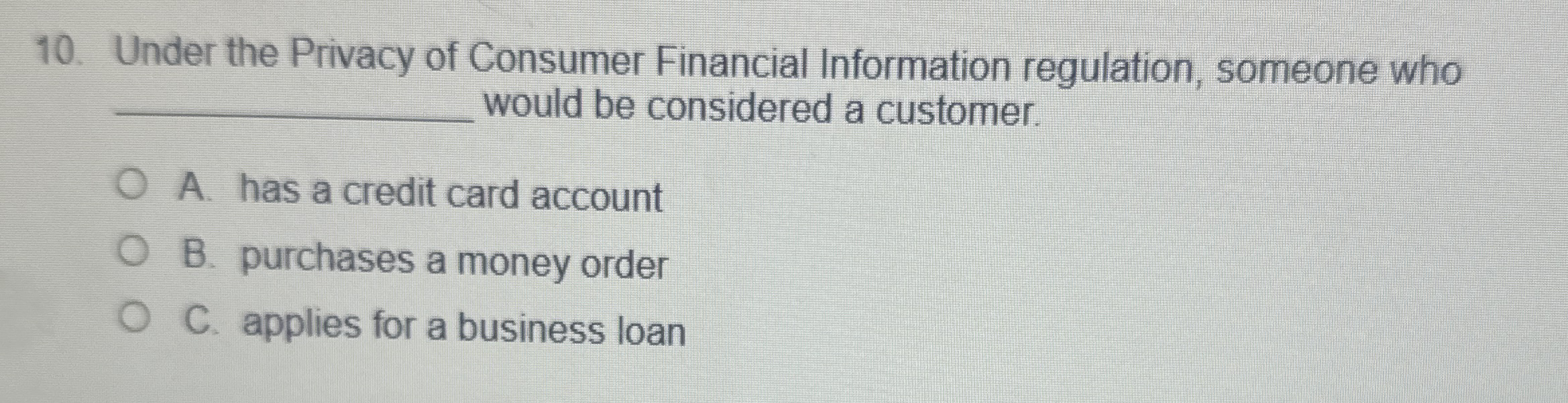 Solved Under the Privacy of Consumer Financial Information | Chegg.com