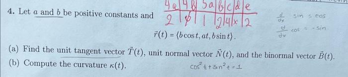 Solved 4. Let a and b be positive constants and | Chegg.com