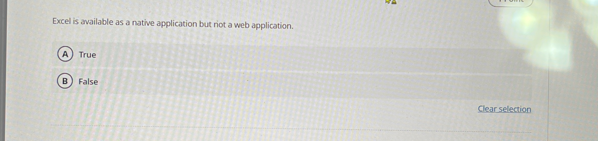 Solved Excel is available as a native application but not a | Chegg.com