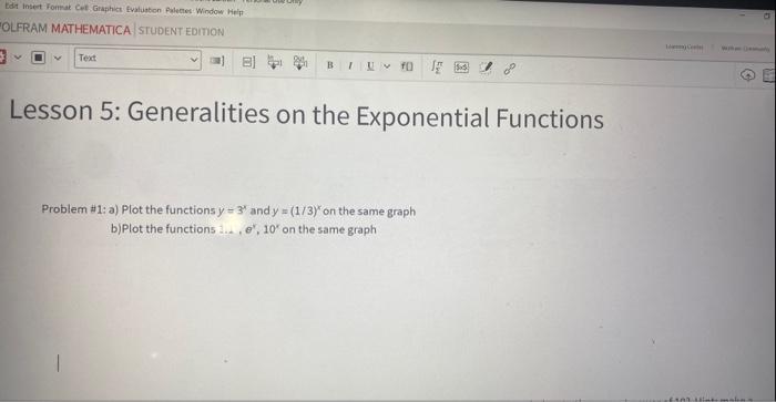 Solved Lesson 5: Generalities on the Exponential Functions | Chegg.com